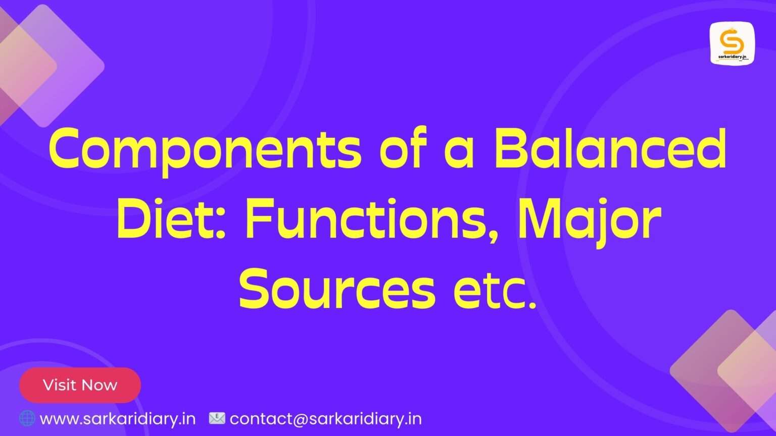 Components of a Balanced Diet: Functions, Major Sources and the Impact ...