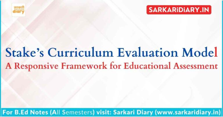 Stake’s Curriculum Evaluation Model: A Responsive Framework for ...